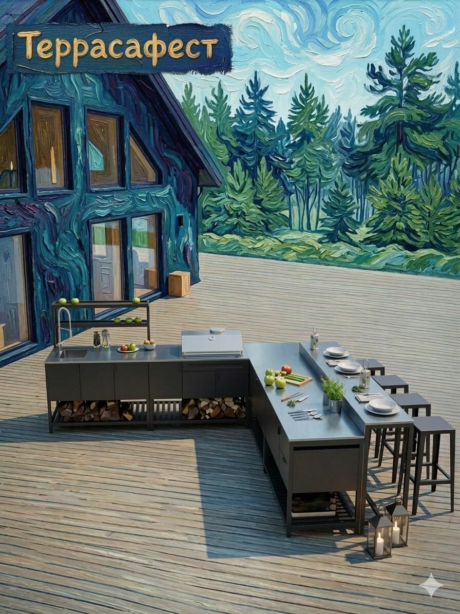 TERRASA: Набор Садовой Кухни - Комплект "Индастриал" - Уличная Модульная Кухня