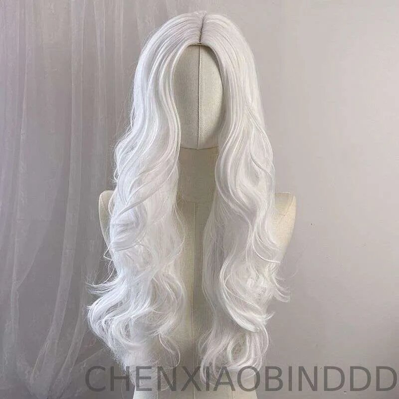 Парик женский длинный универсальный белый блонд волнистые парики женские