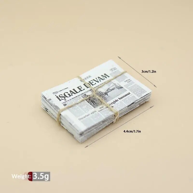 Миниатюрные газеты для кукольного дома 1:12, бежевый, 1шт