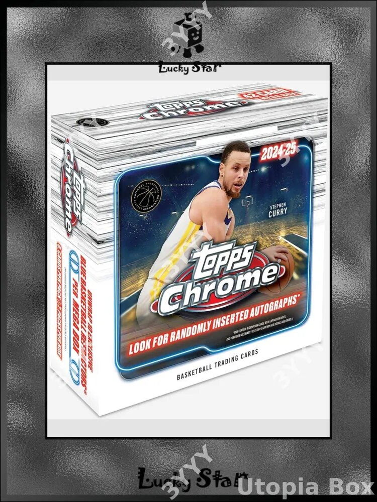 Бестселлер 202425 Topps Chrome Basketball Mega Box, 7 упаковок с 42 карточками