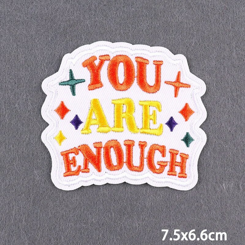Вышивка "You Are Enough", термоаппликация, цвет PE10038CT