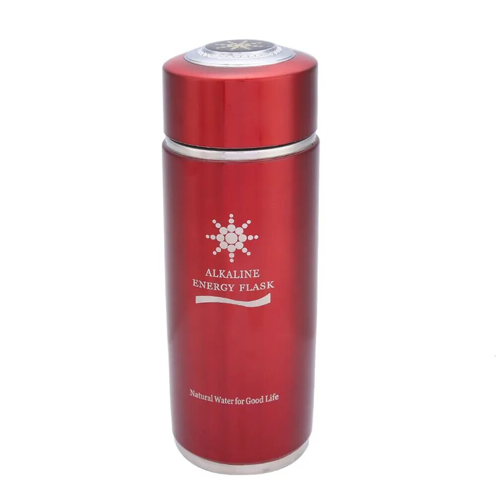 Alkaline Energy Flask Red Stainless Steel Water Bottle — фото 1
