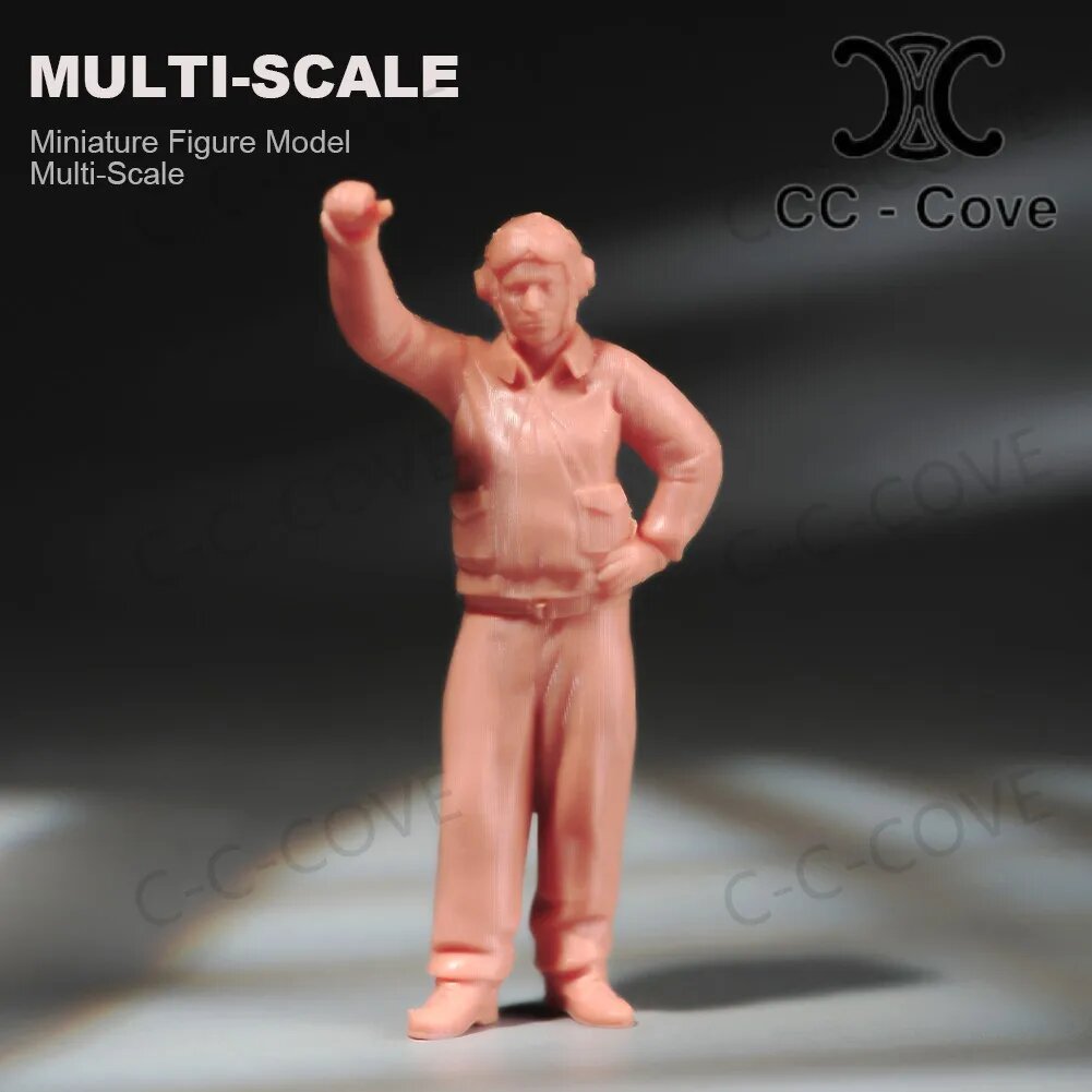 Фигурки пилотов A Team Of Four 1/43 1/64 1/72 1/87 MAK Розовый, Unpainted 4, 1 to 87