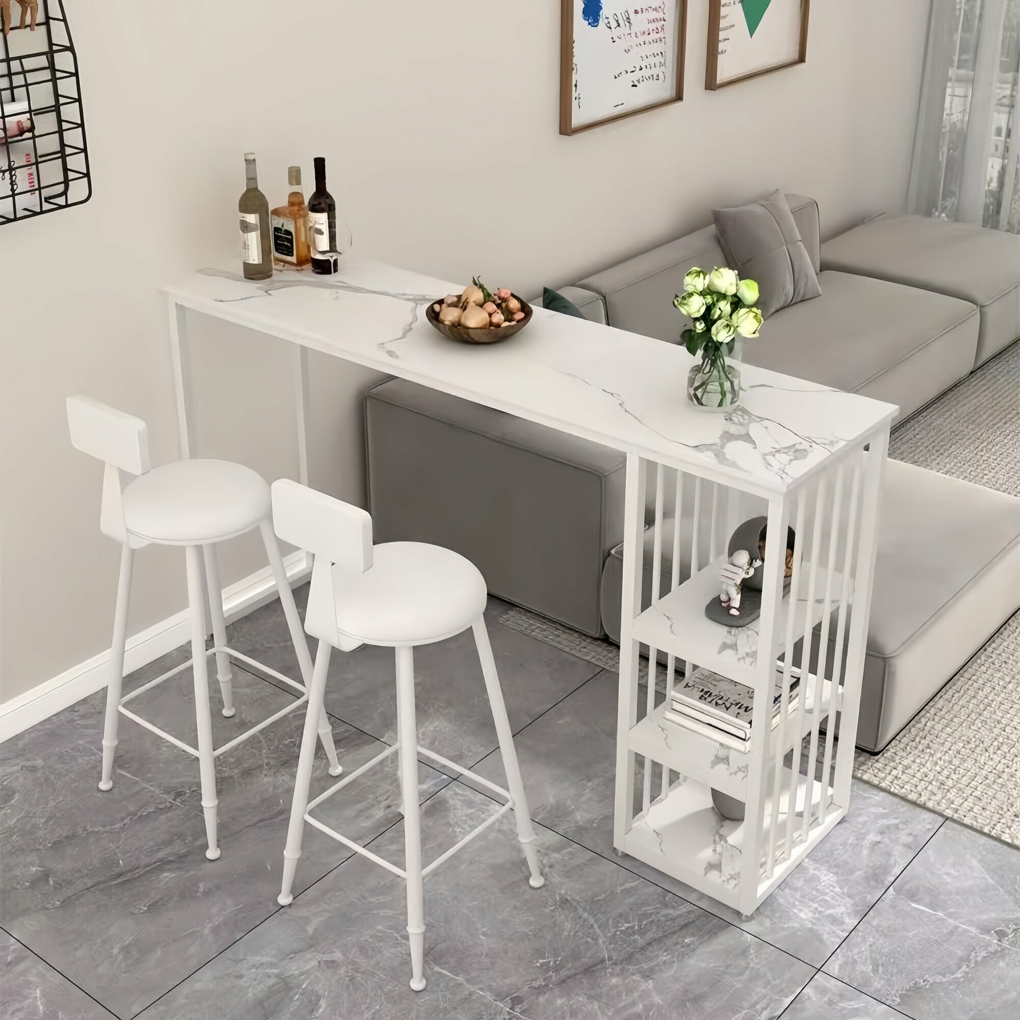 Барный стол Мебель СВК "Минимализм" 100x40x105см, МДФ, с полкой