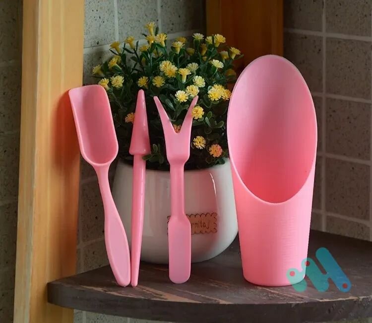 Набор садовых инструментов для рассады и пикировки, 4 предметов розовый