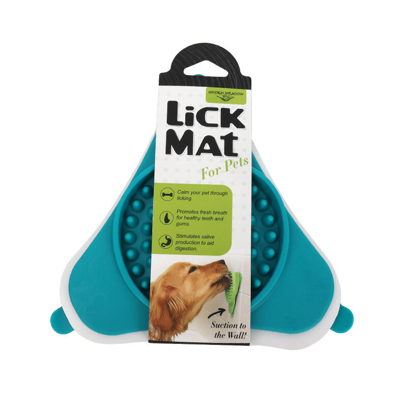 Непромокаемый коврик для кормления собак и кошек с присоской, медленное кормление - Синий