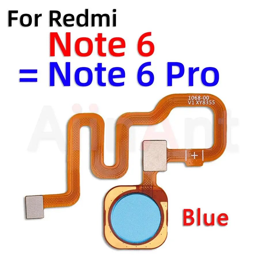 Сенсорный сканер Aiinant для Xiaomi Redmi Note 6 Pro Plus Prime, запасные части для сенсорного экрана с кнопкой возврата и идентификацией по отпечатку пальца и гибким кабелем