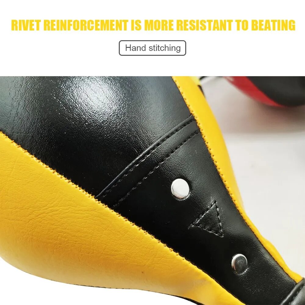 Ракетка для отработки ударов скоростная для бокса желтого цвета с усилением