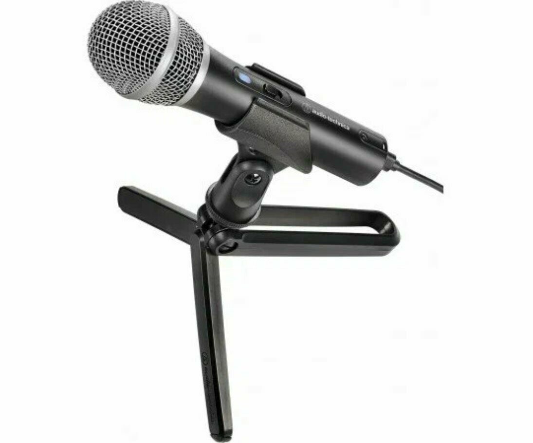 Audio-Technica ATR2100x-USB, разъем: mini jack 3.5 mm, черный, 1 шт