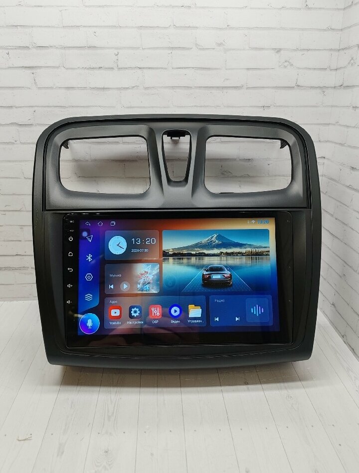 Магнитола андроид с Canbus для Renault Logan; Sandero 2013-18г/ 6+128гб/CarPlay/Android-Auto/Wi-Fi/GPS/USB/Блютус
