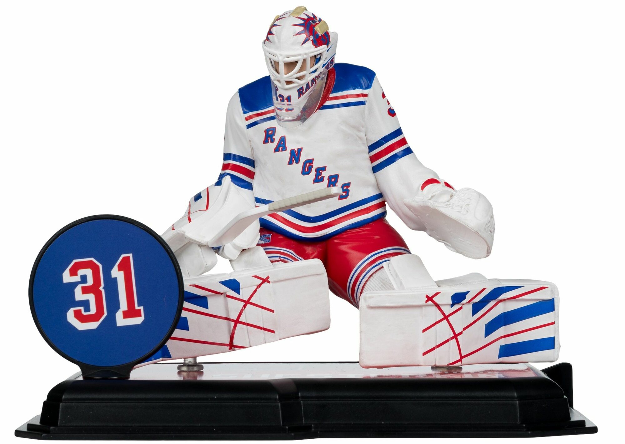 Фигурка хоккеиста NHL Игорь Шестеркин вратарь Рейнджерс в белой форме