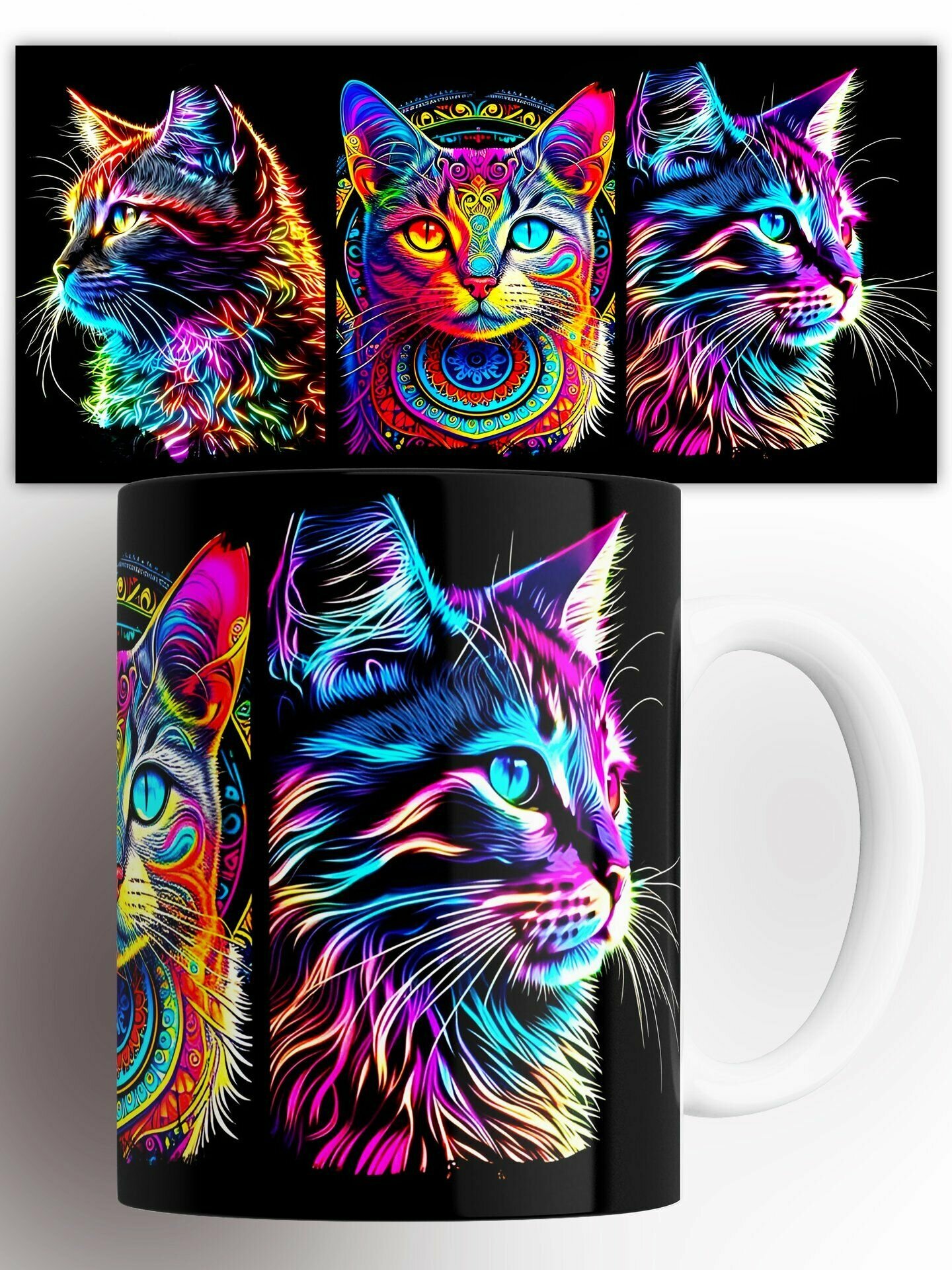 Кружка Неон котики 330 мл