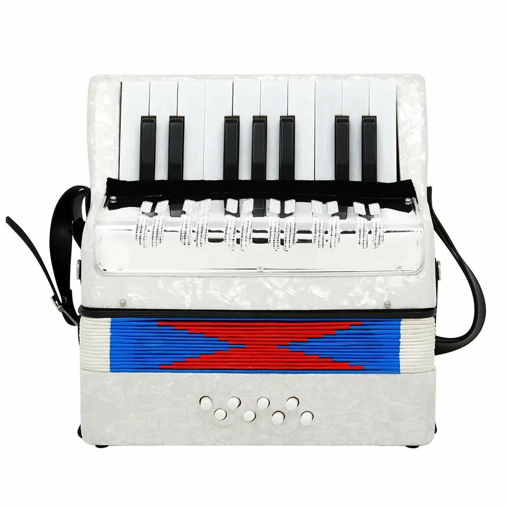 Обучающий белый аккордеон из древесины с покрытием для детской игры