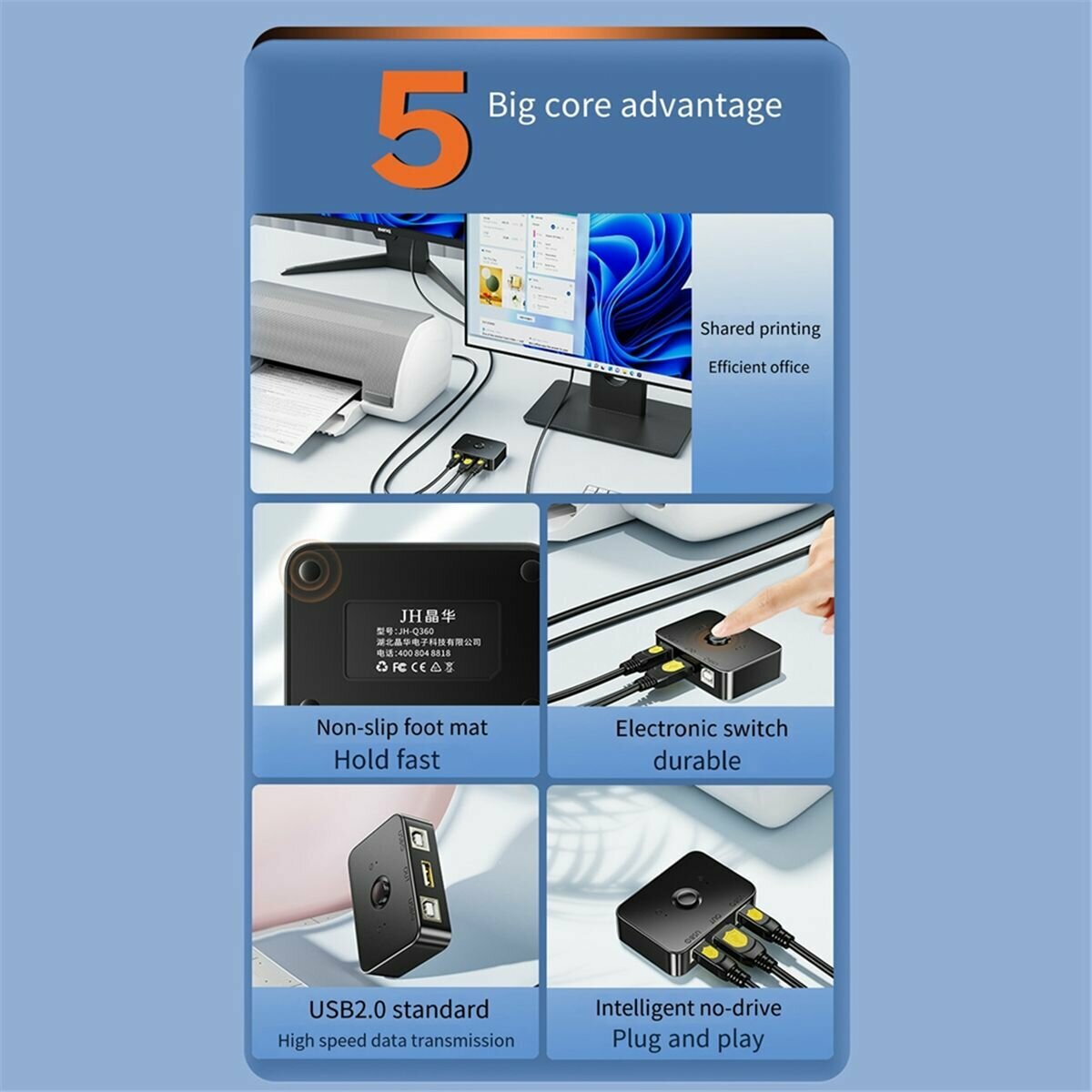 Устройство Общего Доступа К USB-Принтеру Для Принтера USB-Разветвитель Принтеру