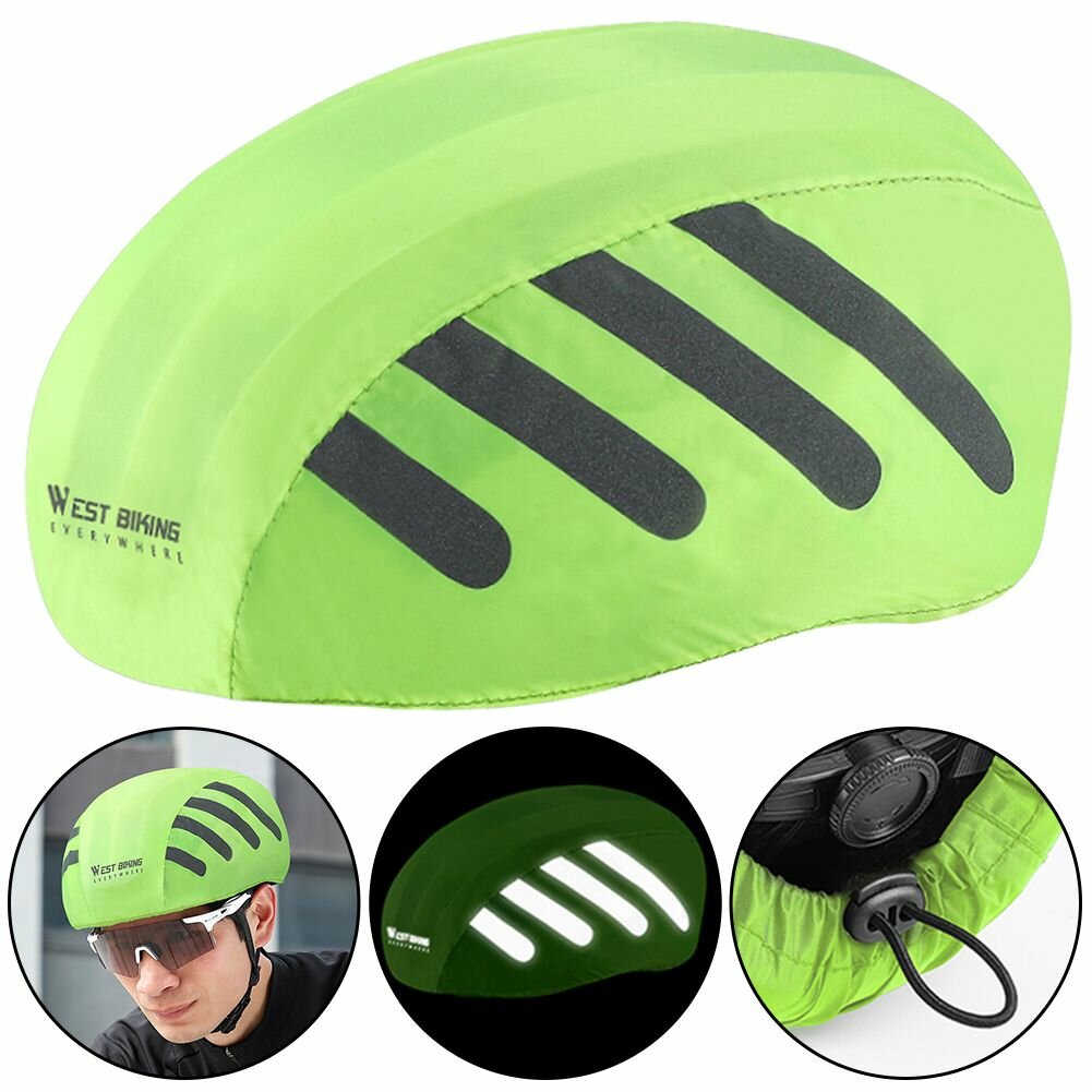 Дождевик для велосипедного шлема со светоотражающей полосой