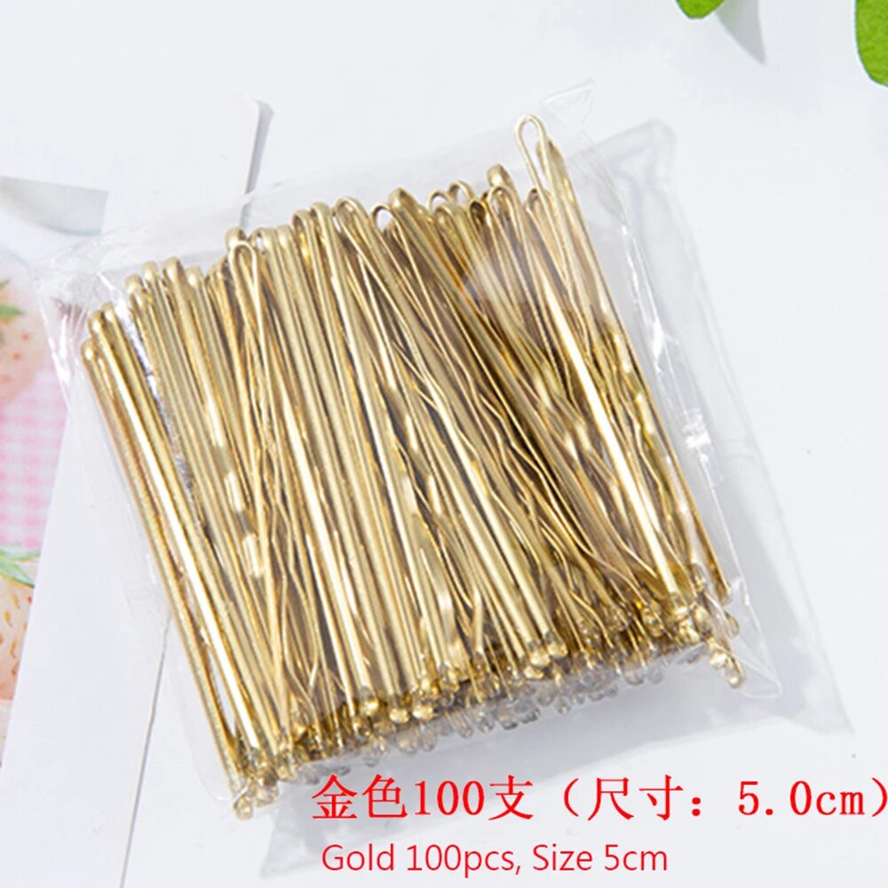 Золотые заколки для волос 100 шт, 5 см