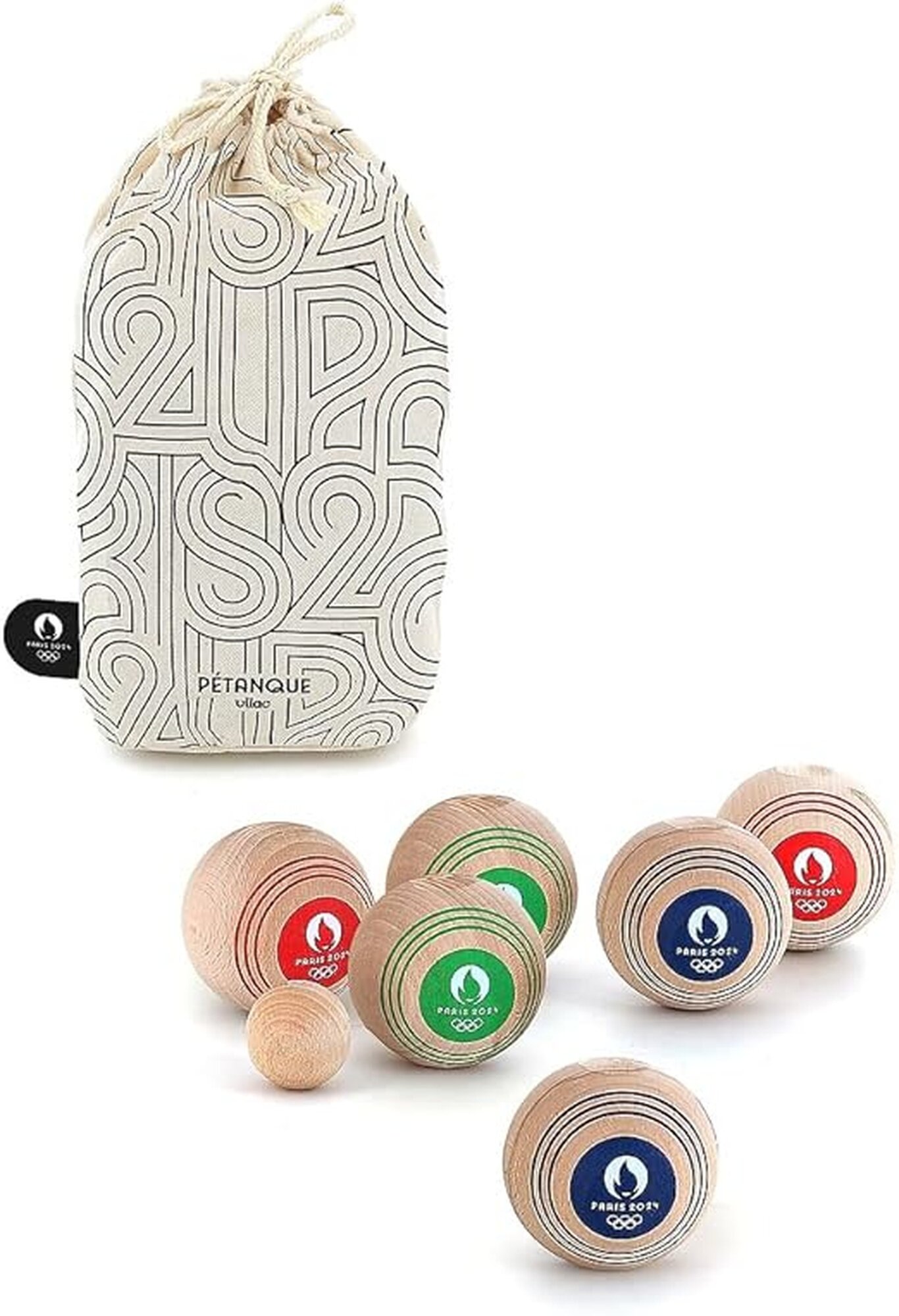 Набор для игры в петанк Vilac Paris 2024, дерево, 6 шаров, 1 кошонет, 750 г