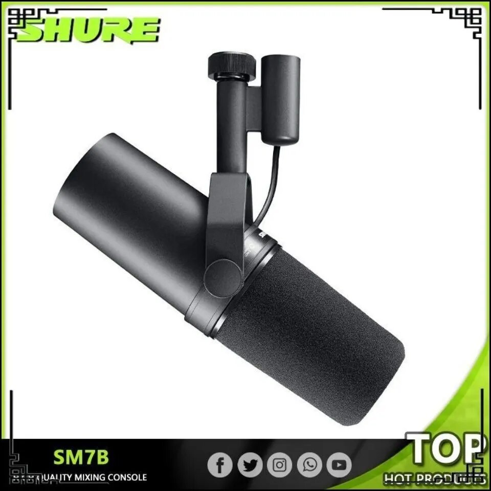 Микрофонная стойка универсальный Микрофон Shure SM7B, черный, белый