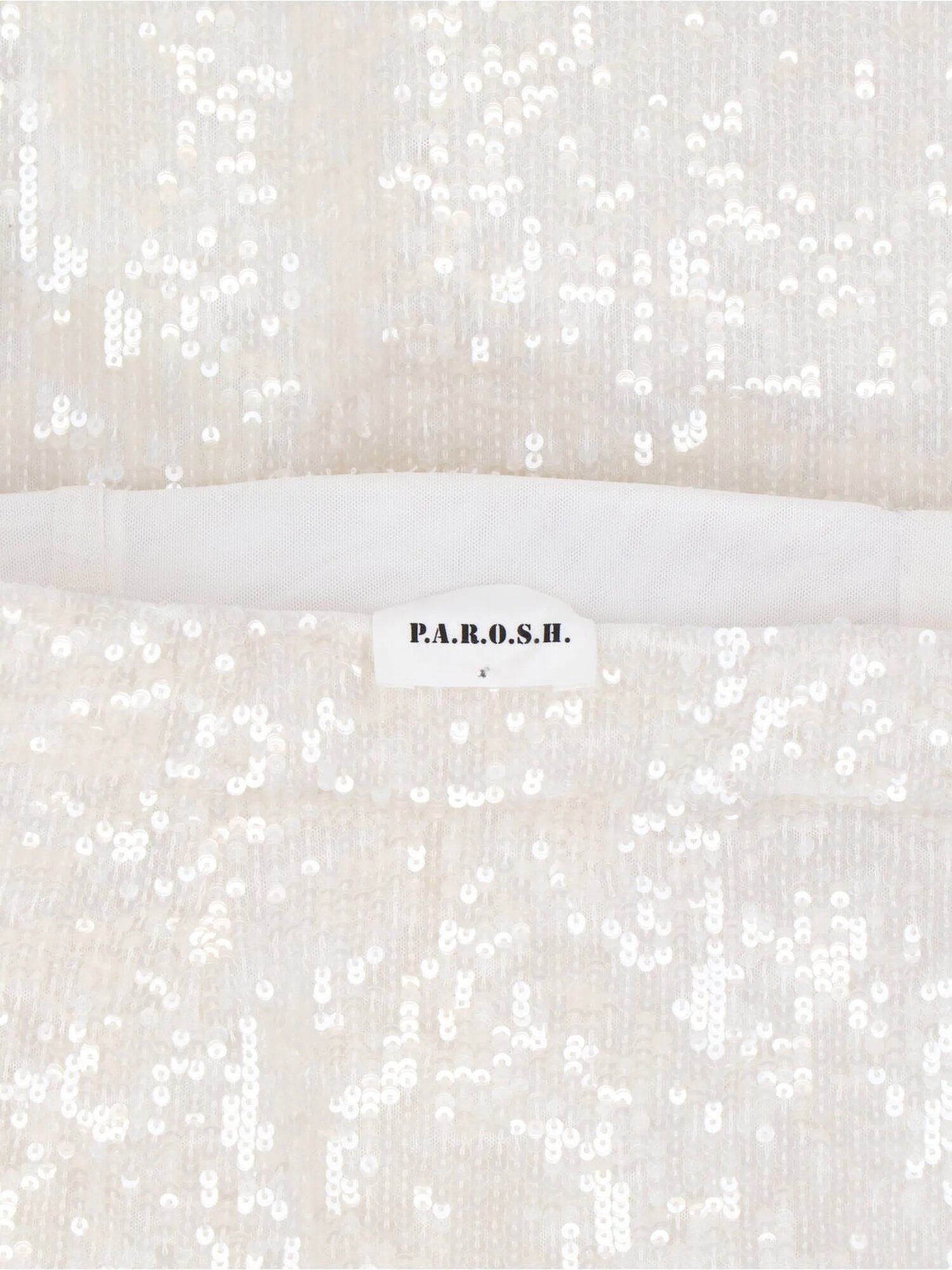 Юбка P.A.R.O.S.H. Sequin skirt, размер M, белый — фото 1