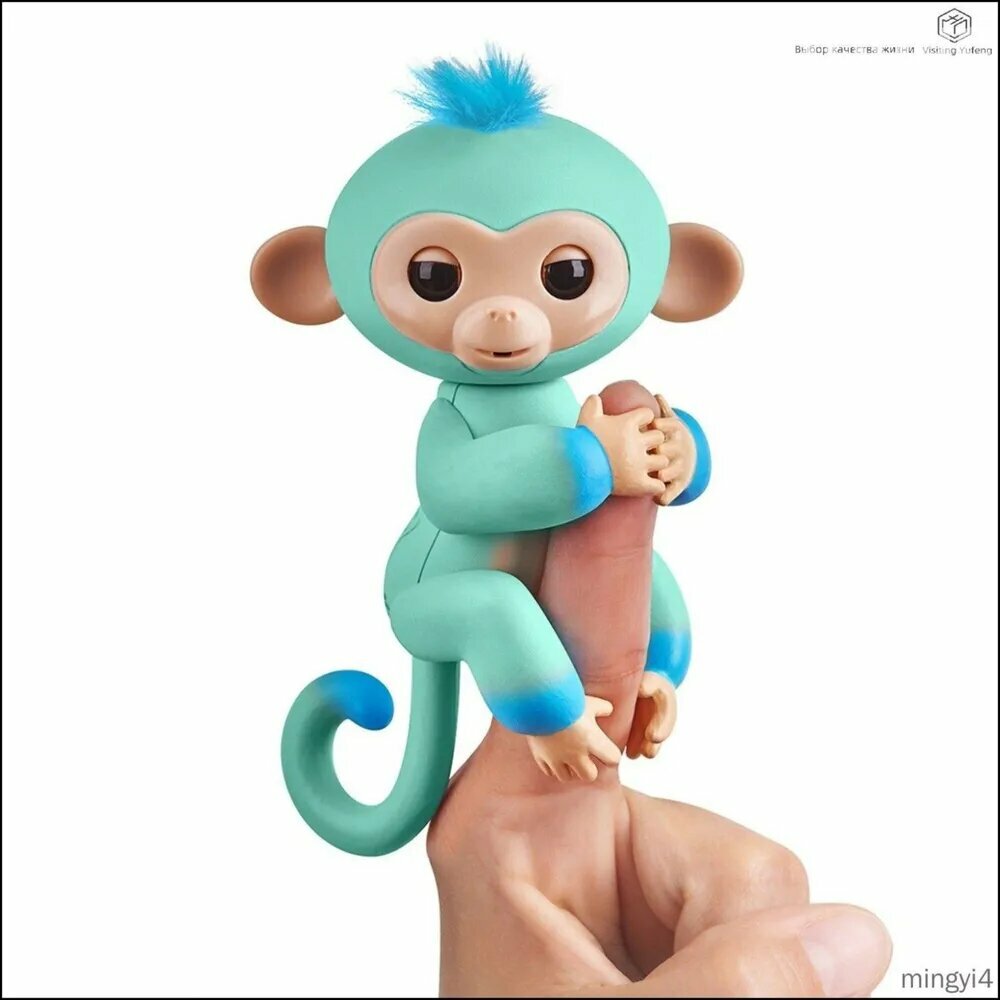 Интерактивная электронная игрушка Fingerlings Baby Monkey от WowWee, популярная обезьянка с движением головы и звуковым сопровождением