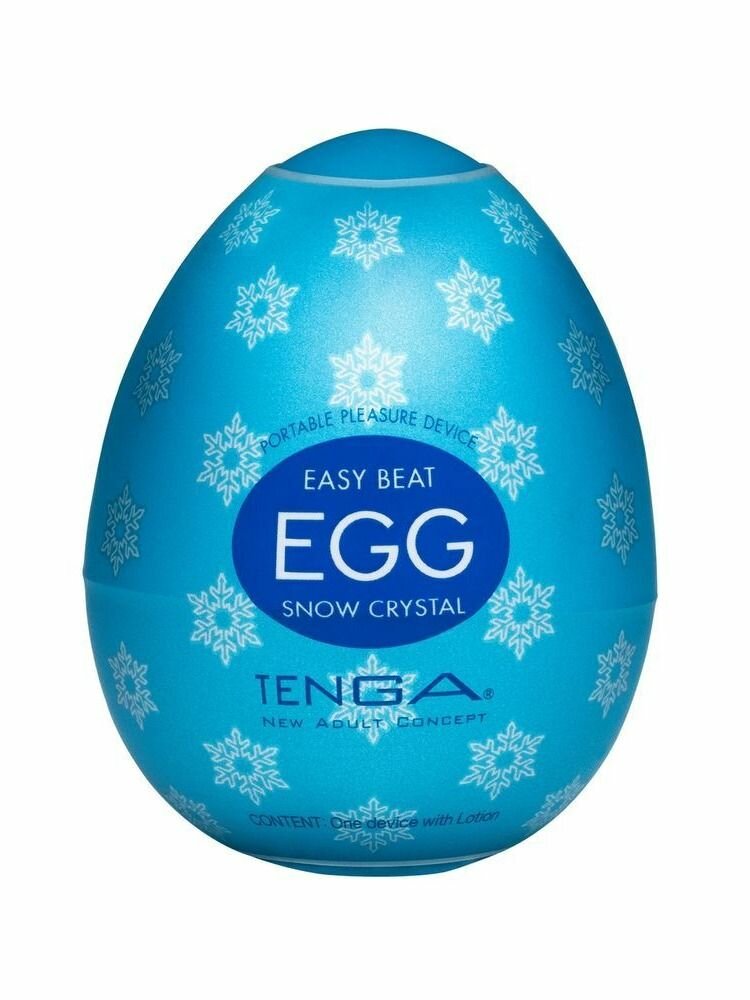 Мастурбатор-яйцо Tenga Snow Crystal, с лубрикантом, эластичный, термопластичный, голубой