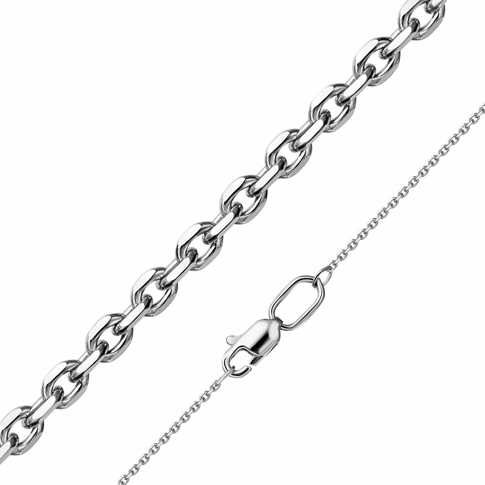 Цепь белое золото, 585 проба, родирование