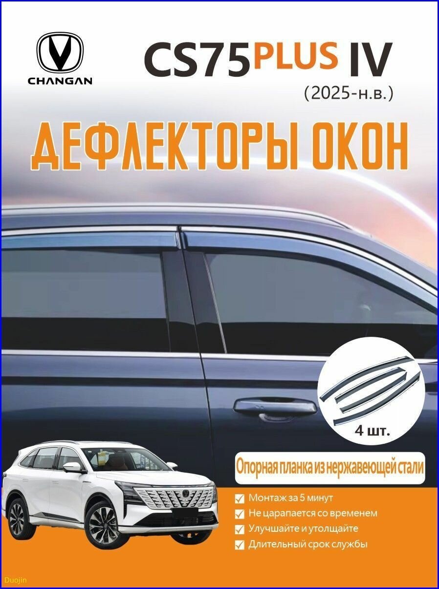 Дефлекторы боковых окон Changan CS75 Plus IV(2025-)