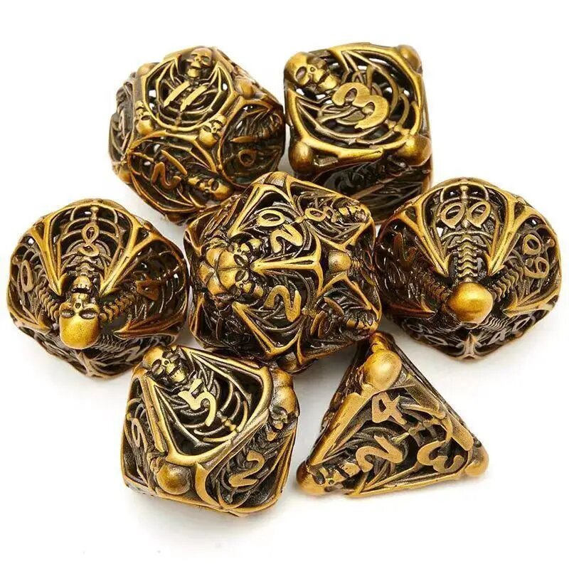 Металлические кубики DND 7 шт. Antique Gold