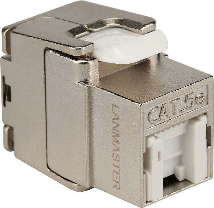 Модуль информационный Lanmaster Keystone, RJ45, категория 5E, серебристый (LAN-TK45S5E/180R)