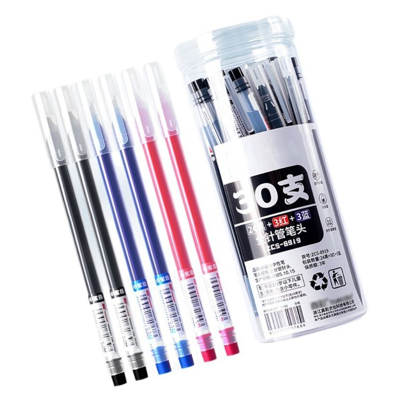 30шт Быстросохнущая Гелевая Ручка 0,5 мм С Тонкой Эргономичной Ручкой Гелевые Чернила Ручка Черные / Синие / Красные Чернила Для Школьных Канцелярских Принадлежностей