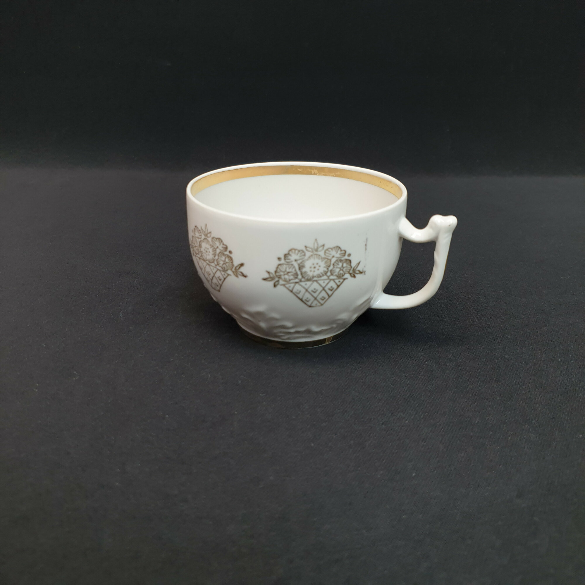 Винтажная чашка кружка Вербилки, фарфор золочение 190 мл, СССР