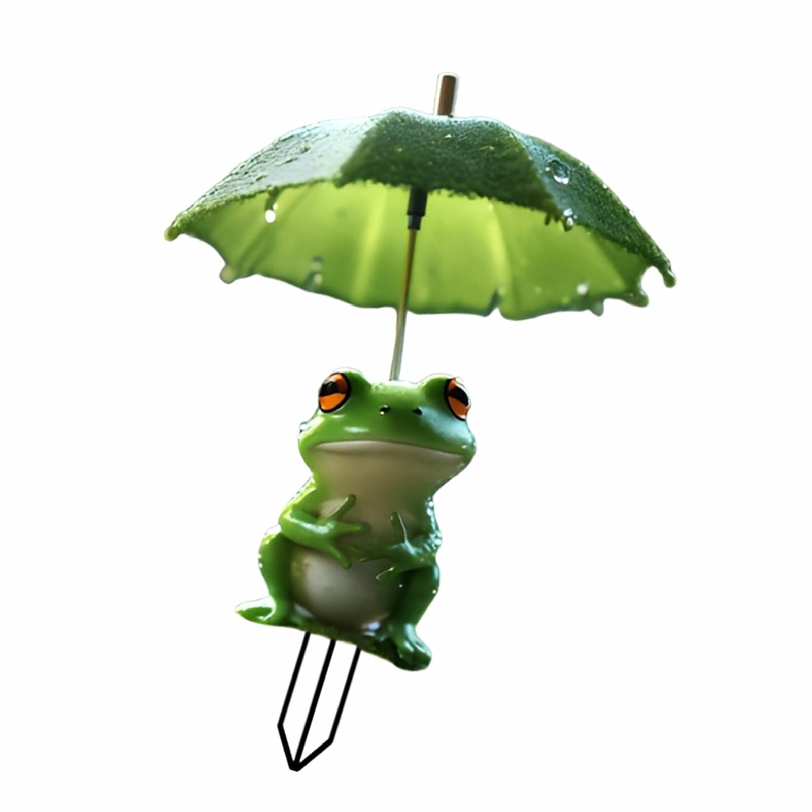 Изучающая скульптура лягушки с зонтиком 2D для сада
