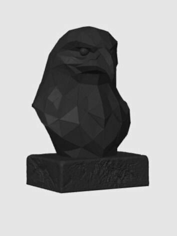 Эксклюзив! Бюст Низкополигонального Орла (10см, черный) - подарок, талисман