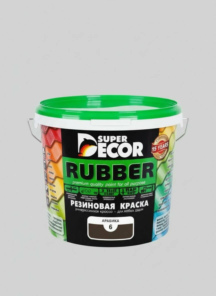 Резиновая краска, №06 Арабика, 6 кг SUPER DECOR