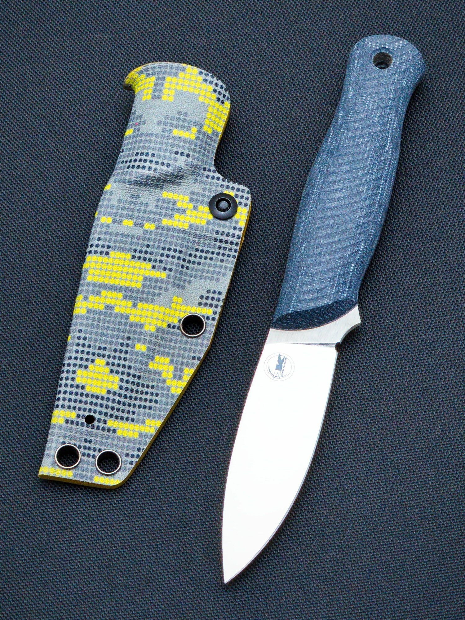 Нож туристический Колибри, AUS-10 Cryo, Сатин, Микарта Джинса, 7 Ножей (Seven Knives)