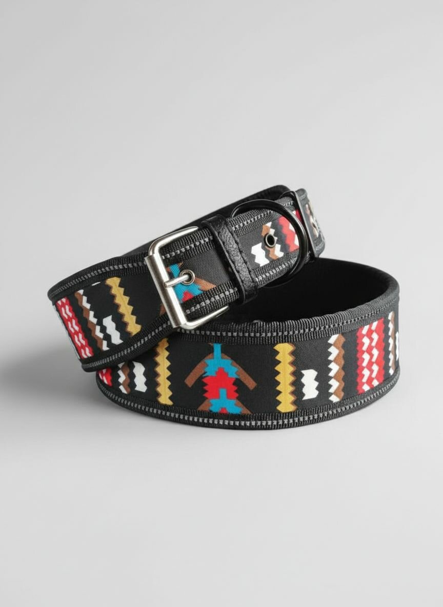 Широкий декоративный ошейник для собак с узором PetaZoo