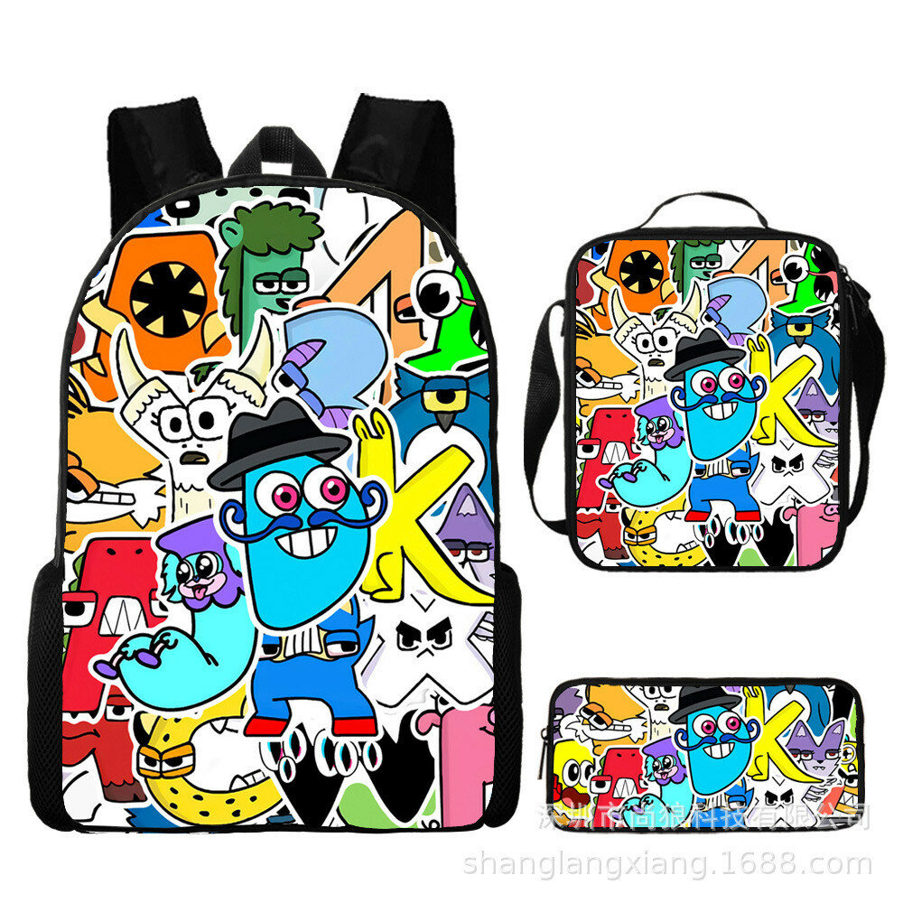 Рюкзак для школьника alphabet lore с стильной печатью и легкими амортизирующими лямками для школьного дня стиль4