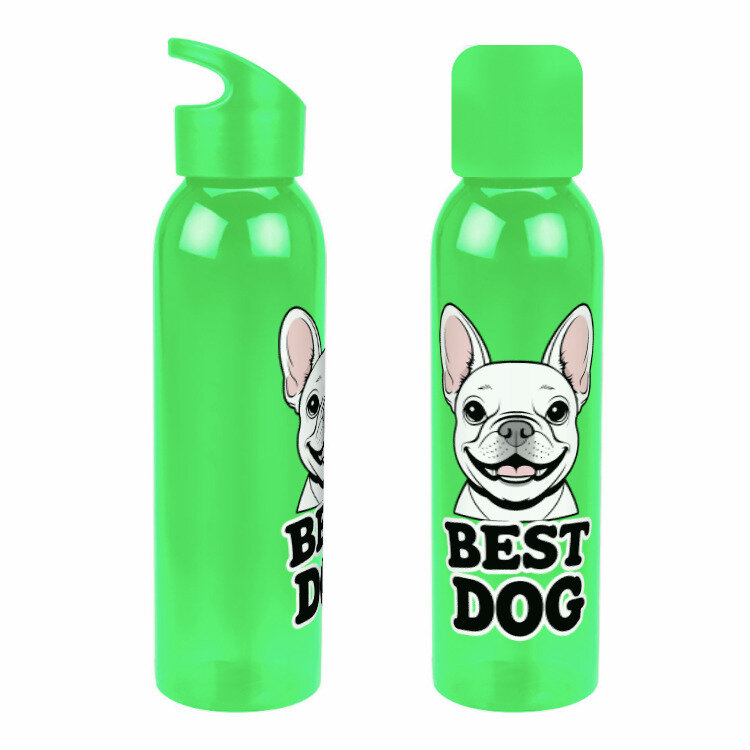 Бутылка для воды «Best Dog bulldog» (зеленое яблоко)