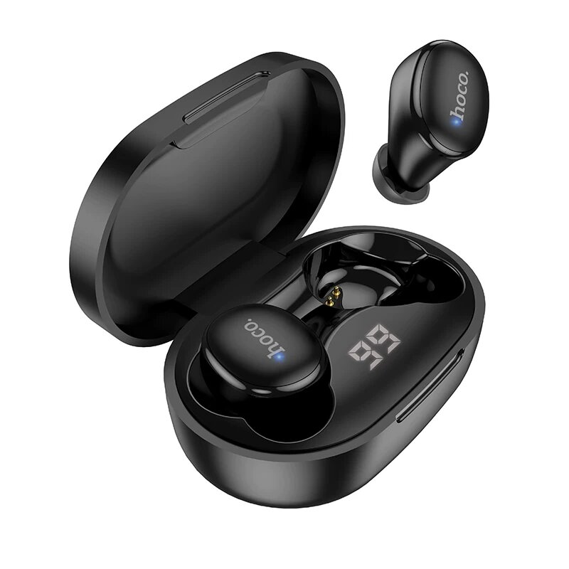 HOCO EW11 беспроводные наушники Bluetooth с зарядным кейсом, 5 часов воспроизведения, переключение мастер-слэйв, черный