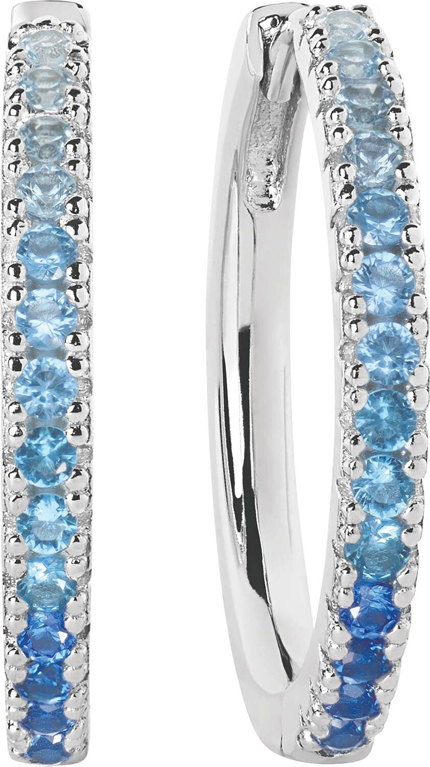 Серьги конго, серебро, 925 проба, родирование, фианит