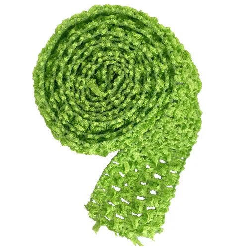 Зеленый эластичный пояс для вязания крючком, 1 метр, Kelly green