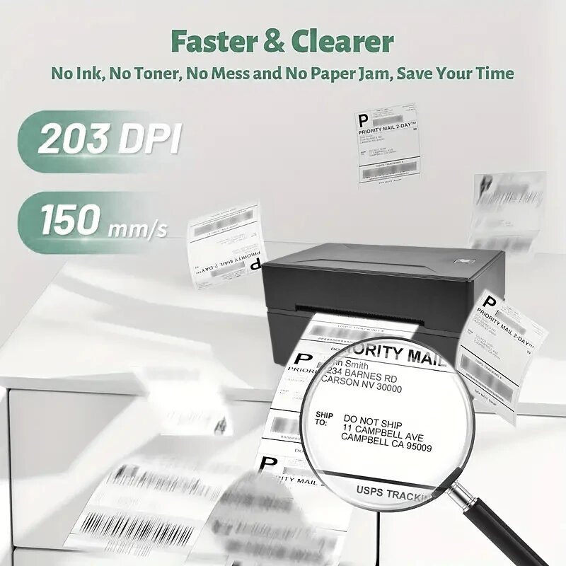 Термопринтер Marklife D200, EU Plug, D100 White 100pcs — фото 1