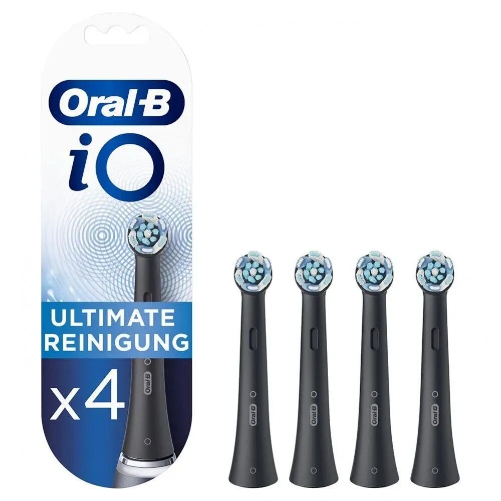 Nur compatibel mit Oral-B IO ULTIMATIVE REINIGUNG , Сменные насадки для чистки зубов , черные ,4 шт.