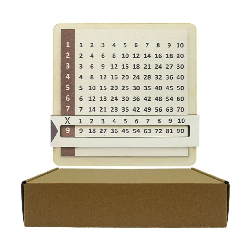 (1 шт.) Обучающая деревянная таблица умножения со слайдером - Коробка для детей