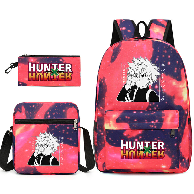 Постоянные мужские и женские рюкзаки Hunter HUNTER x HUNTER, школьные сумки, комплект из трех предметов, рюкзак, дорожная сумка