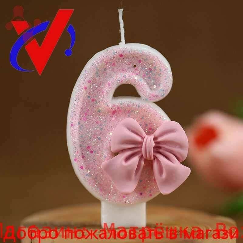 Свечи для торта цифра 6, 8.5 см, 1 шт