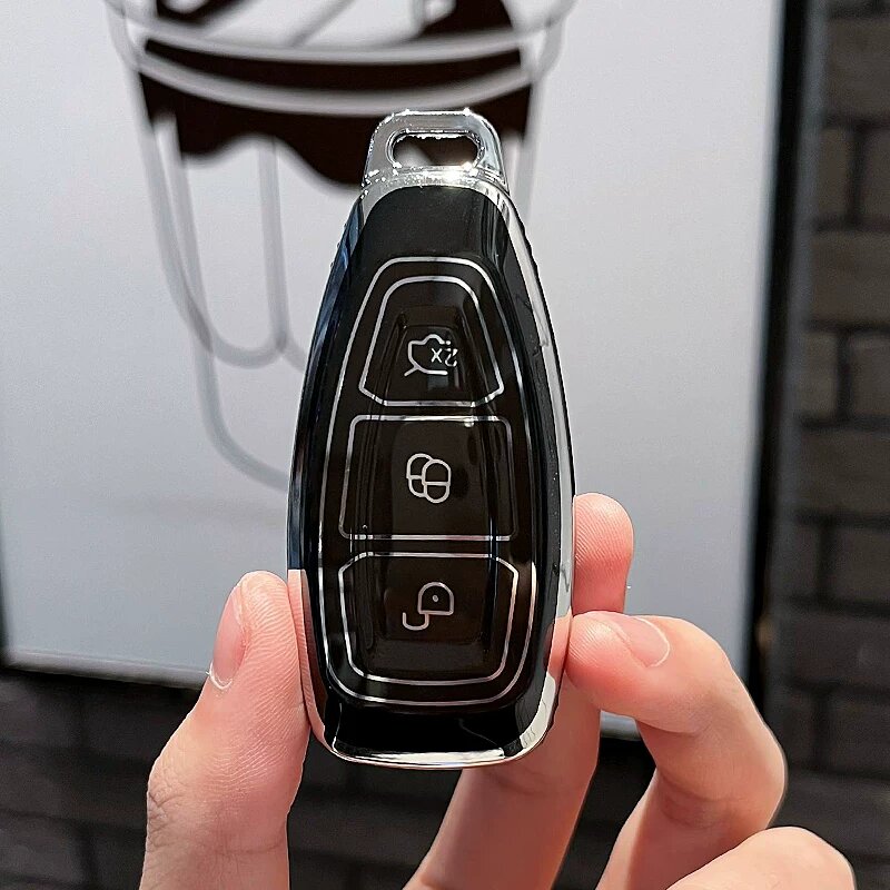 Чехол для ключа Ford Focus, Escape, Fiesta, Ecosport, Mondeo, Kuga, смарт-ключ, защитный корпус, застежка Ford E-smart