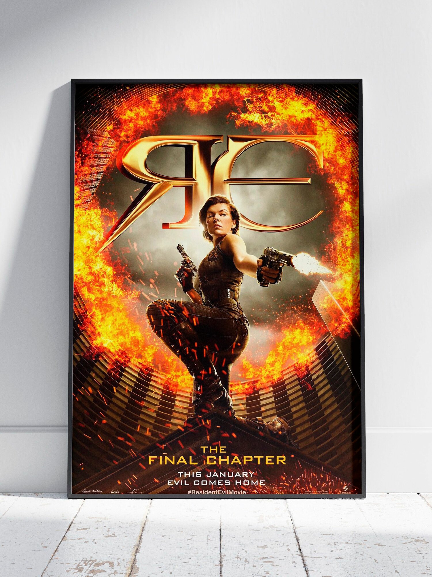 Плакат на стену для интерьера Мила Йовович (Milla Jovovich 28) - Постер по актеру фильма, кино, сериала формата A4 (21x30 см)