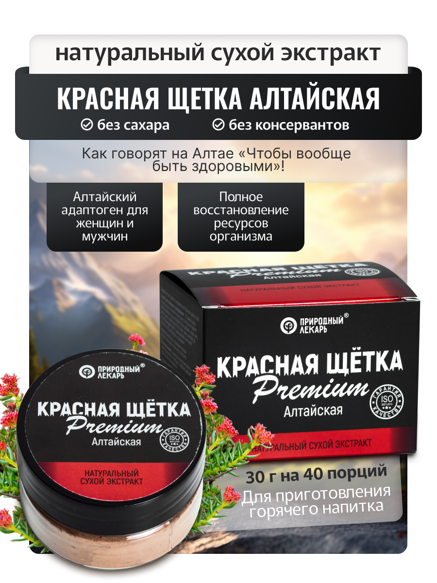 Красная щётка Алтайская премиум 30 г для приготовления горячего напитка