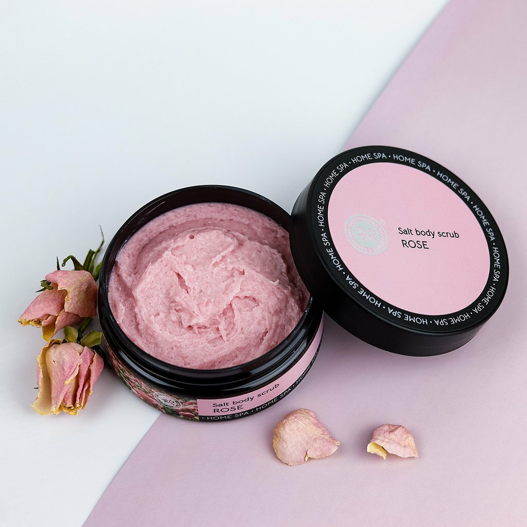 Cоляной скраб для тела Роза HOME SPA, 200 гр (производство Крым)